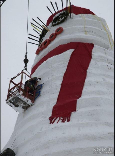 عکس بزرگترین آدم برفی جهان - عکس نودی