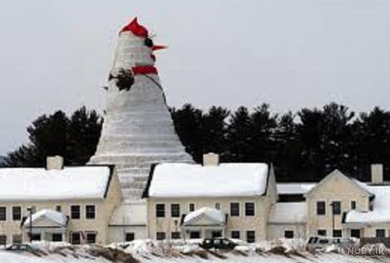 عکس بزرگترین آدم برفی جهان - عکس نودی