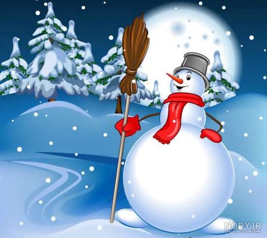 عکس از آدم برفی در زمستان - عکس نودی