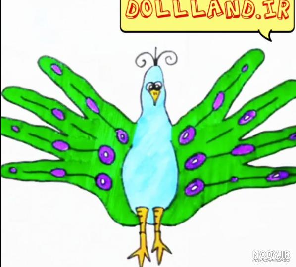 عکس طاووس نقاشی ساده - عکس نودی