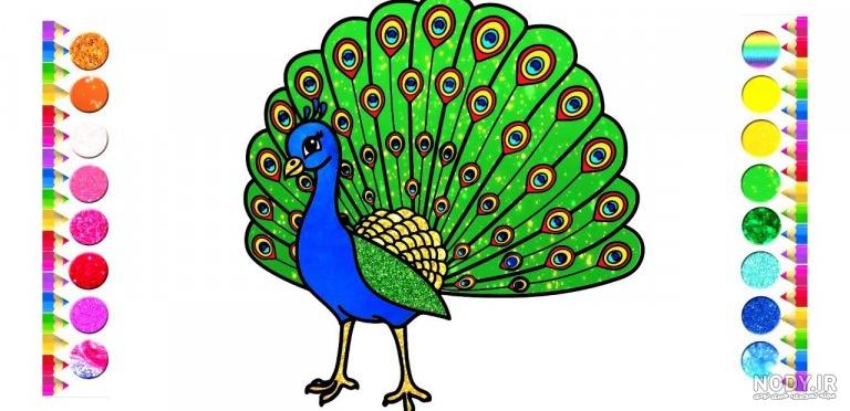 عکس طاووس نقاشی ساده - عکس نودی