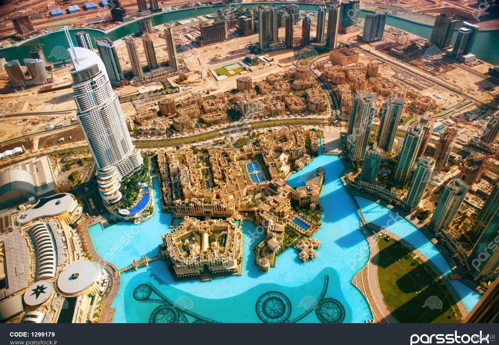 عکس شهر دبی از بالا - عکس نودی