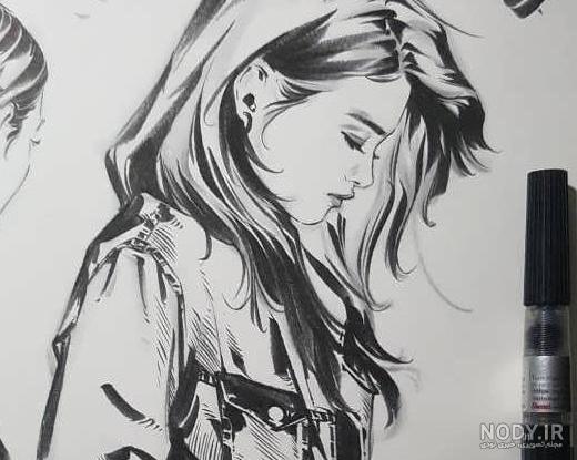 عکسهای نقاشی غمگین دخترانه عکس نودی