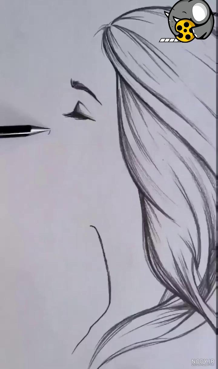 نقاشی سیاه سفید فانتزی ساده عاشقانه عکس نودی