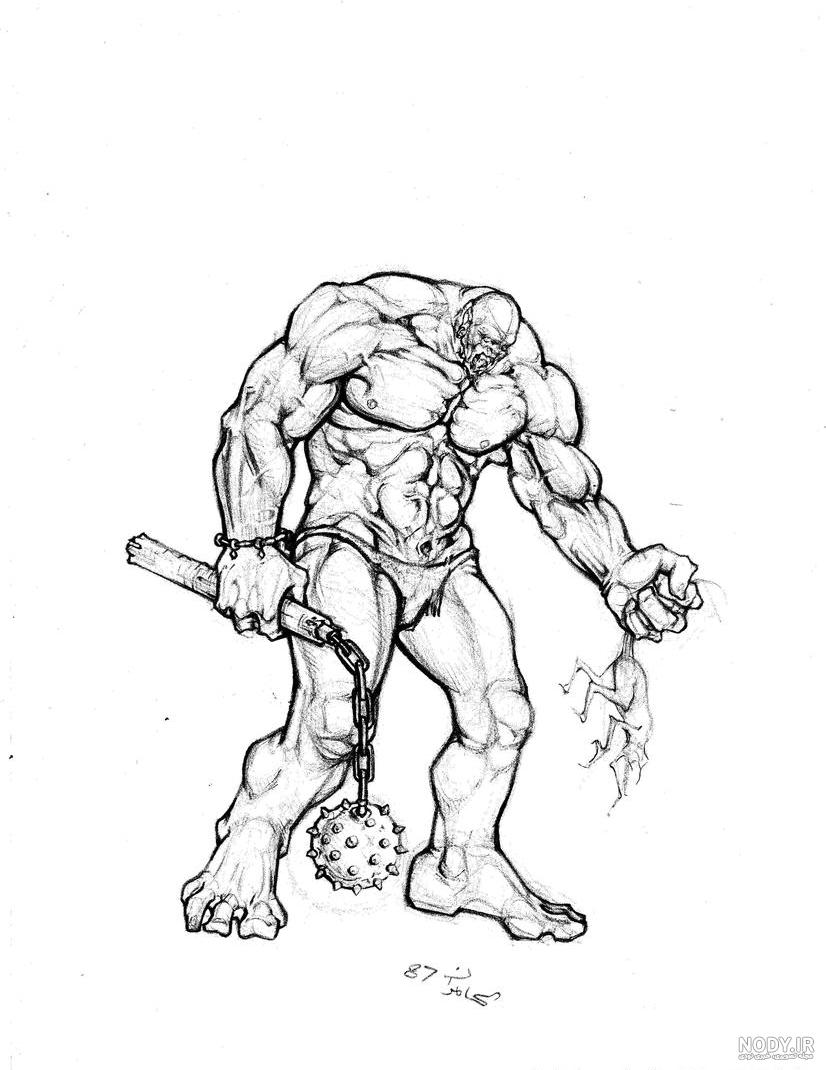 نقاشی غول ترسناک - عکس نودی