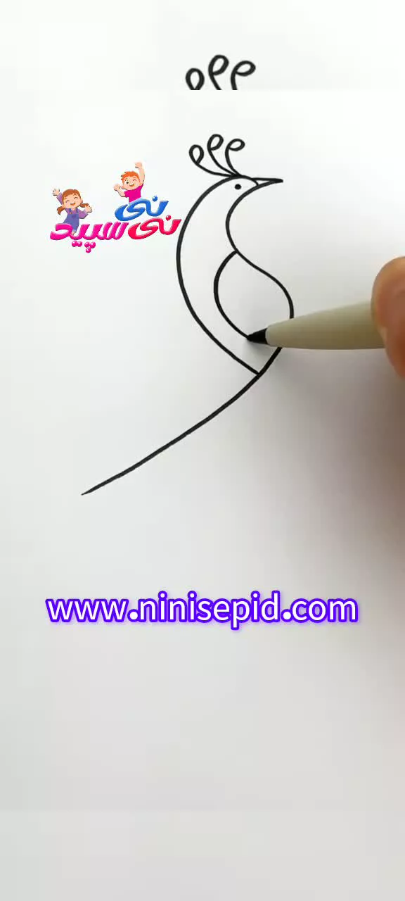 نقاشی طاووس کودکانه با دست - عکس نودی