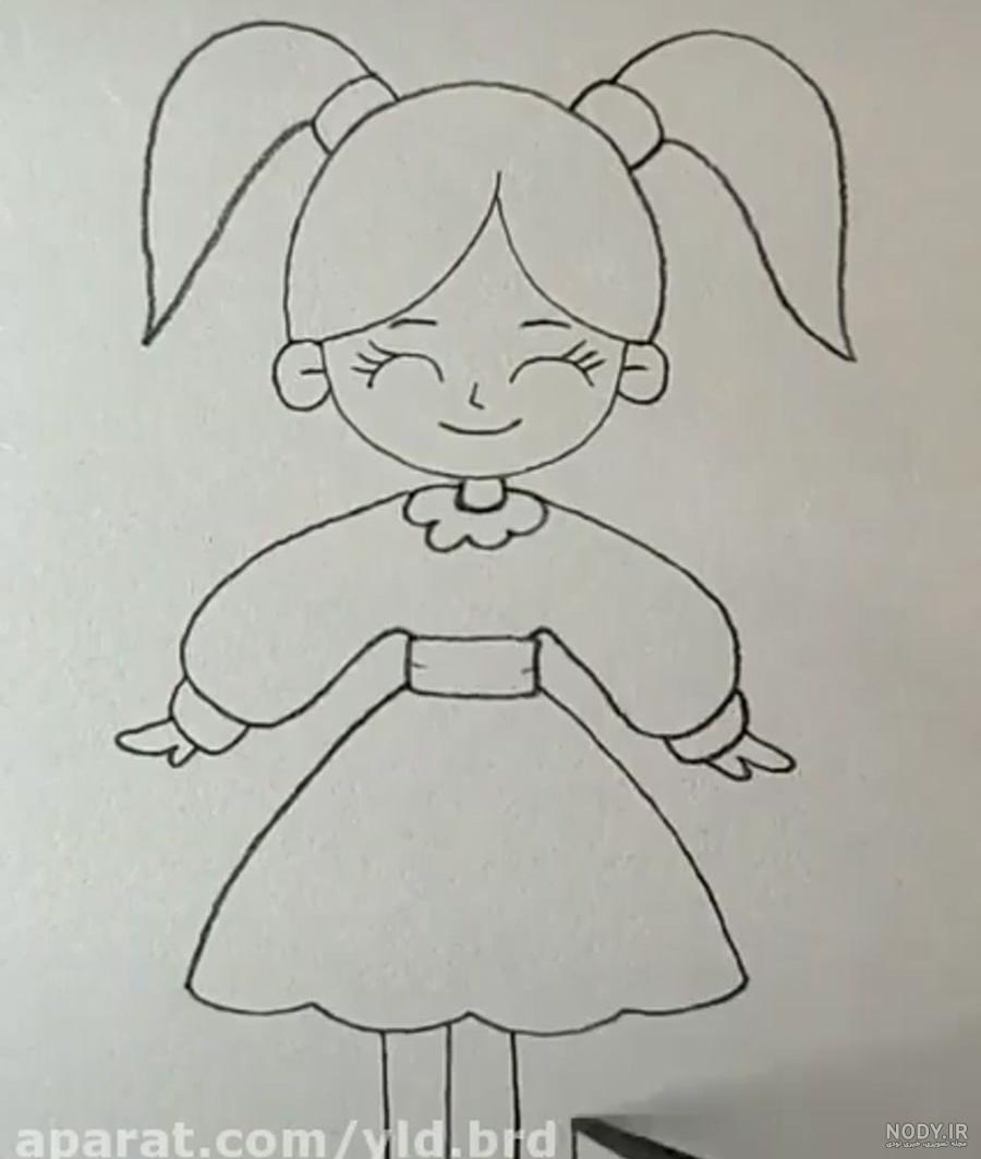 نقاشی دختر قشنگ ساده - عکس نودی